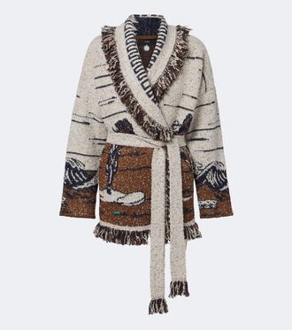 Alanui Cardigan Riding The Waves en coton et laine