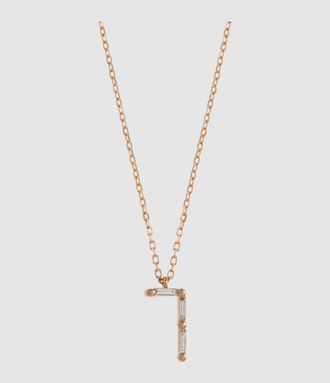 Little Ones Paris Collier Num&eacute;ro 7 Or Rose Diamants