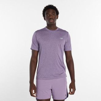 New Balance Herren RC Essential T-Shirt in Violett/Grau, Poly-Strick, Gr&ouml;&szlig;e 2XL