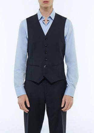 Fursac Gilet de costume en toile de laine - Taille 44 - Homme