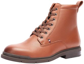 Tommy Hilfiger Herren Low Boot Stiefel Warm aus Leder, Braun (Winter Cognac), 41