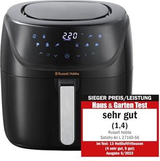 Russell Hobbs Heißluftfritteuse L 4L Rapid AirFryer [sehr kleines Gehäuse/7 Kochfunktionen/10 Programme] SatisFry (spülmaschinenfest, max 220°C, Fritteuse ohne Öl, 