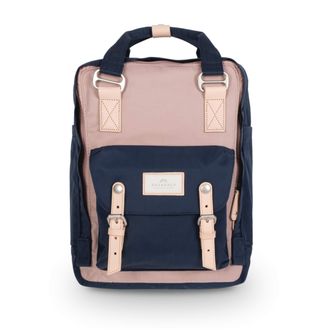 Doughnut Macaron mehrfarbiger Reiserucksack für Damen, College, leicht, für Pendler, Freizeit, Tagesrucksack, Rucksack, 16 l, Hellrosa, X Marineblau, Einheitsg