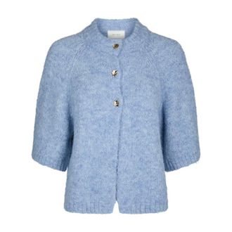 Neo Noir Femme, Pulls, Bleu, Taille: 38 FR Fluffy Knit Cardigan