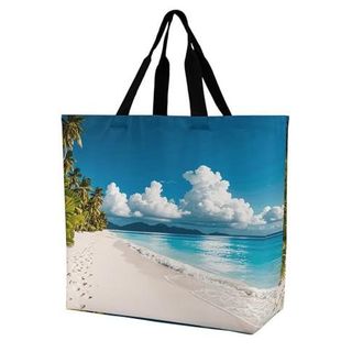 Generic Plage Blanche, Mer Tropicale Sac A Main Femme Pliable Sacs D&eacute;contract&eacute; Sac Fourre Tout Pour Gym Travail Voyage