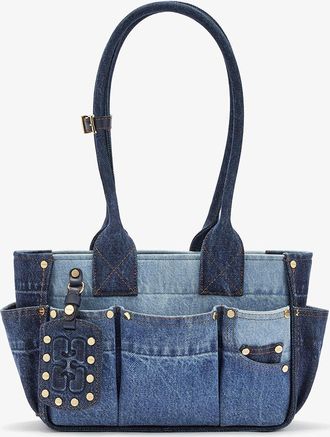 Ganni Kleine Posy-Tasche aus Denim in Blau