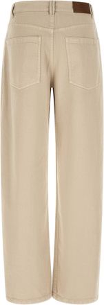 Brunello Cucinelli Garment-Dyed Cotton Canvas Jeans - Beige