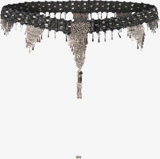 Isabel Marant Ceinture Esnia - Femme - Noir Et Argent&eacute; - Taille 75 - Isabel Marant