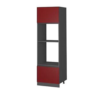 Vicco Armoire Micro-Ondes R-Line, Rouge, 60cm J-Shape