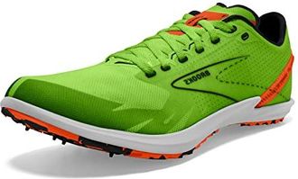 Brooks Homme Draft XC Spikeless Sneaker, Green Gecko/Red Orange/White, 44.5 EU