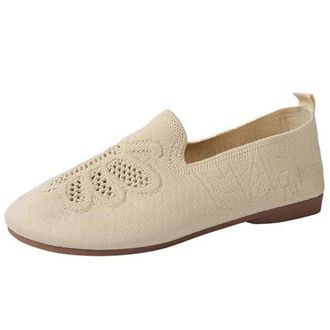 Generic Chaussures plates pour femme - Large largeur - En maille - Couleur unie - Respirantes - L&eacute;g&egrave;res - Confortables - Chaussures d&eacute;contract&eacute;es &agrave; enfiler - 