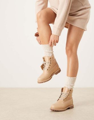 Timberland Premium 6 Inch - Lederstiefel in Mittelbeige-Neutral