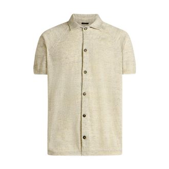 Kiton Reines Leinen Kurzarmhemd - - Shirts - Herren - Beige - M