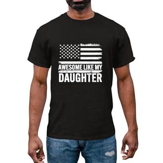 Generic DENGJIAMY T-shirt &agrave; manches courtes pour homme avec col rond et inscription &laquo; Awesome Like My Daughter &raquo;, Noir 03., 3XL