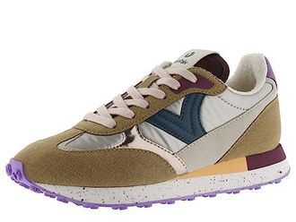 Victoria 1136105-WOMEN Basket Basse GALAXIA M&Eacute;TAL Nylon & PI&Egrave;CES Multicolores & Semelle DENT&Eacute;E Plateau Femme Taupe 36