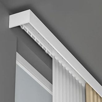 Generic Tringle &agrave; rideaux double pour mur et s&eacute;parateur de pi&egrave;ce, rail d&eacute;coratif pour salon et chambre &agrave; coucher, cadre de cantonni&egrave;re de 2,5 m, solution &eacute;l&eacute;g