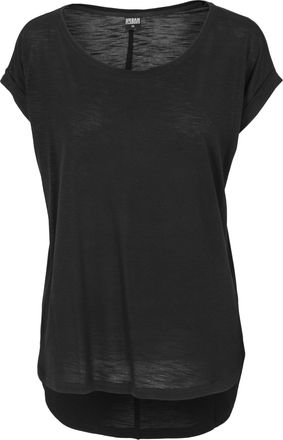 Urban Classics Damen Long Back Shaped Slub Tee - Locker geschnittenes Baumwoll T-Shirt im Loose Fit mit l&auml;ngerem R&uuml;ckenteil f&uuml;r Freizeit, Streetwear & Casual Outfits