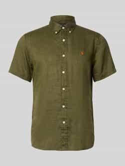 Polo Ralph Lauren Regular Fit Leinenhemd mit Button-Down-Kragen