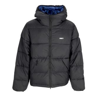 Obey Schwarze Daunenjacke mit Stehkragen - - Jackets - Herren - Schwarzk - L