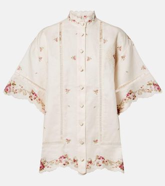 Zimmermann Chemise Patience en lin &agrave; fleurs