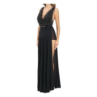 Elisabetta Franchi Langes Plissee-Kleid - - Dresses - Damen - Schwarzk - M