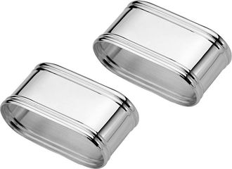 Wilkens 2er Set Serviettenringe Timeless - 18/10 Edelstahl poliert - edle Serviettenhalter - inkl. Geschenkkassette