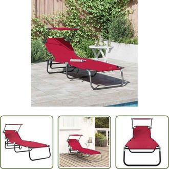 vidaXL Sonnenliege im Garten - Klappbare Sonnenliege Rot 190 x 57 x 81 cm Oxford