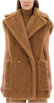 Max Mara Femme, Vestes, Beige, Taille: 34 FR Breda Teddy Vest