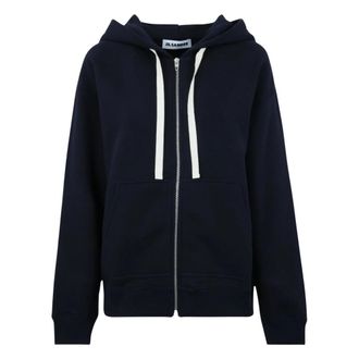 Jil Sander Kapuzen-Rei&szlig;verschluss-Sweatshirt - - Sweatshirts & Hoodies - Damen - Blau - S