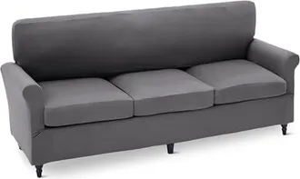 Amazon Basics Housse de Canapé Haute Elasticité 3 Places Spandex Antidérapante Protection pour Canapé, Gris Foncé