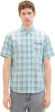 Tom Tailor Herren Regular Fit Karo-Hemd mit Brusttasche