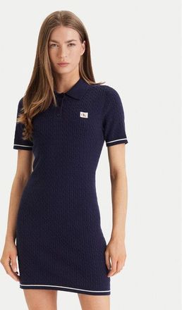 Calvin Klein Kleid f&uuml;r den Alltag Microcable LV047F323G Dunkelblau Slim Fit