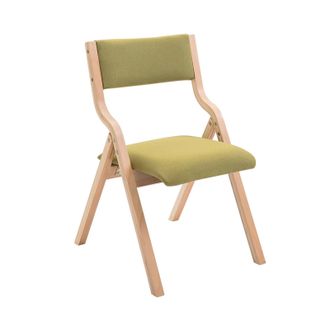Generic Klappstuhl Gepolstert Stoff Hoher Belastbarkeit Klappstühle Camping Kompakt Holz mit Lehne für Gäste, Küche, Büro, Hochzeit und Party(Green)