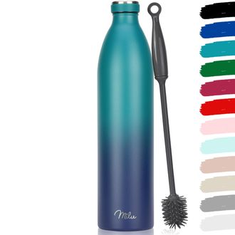 Milu Edelstahl Trinkflasche 350ml, 500ml, 750ml, 1L, 1,5L - Thermosflasche für Kinder Erwachsene auslaufsicher Isolierflasche Kohlensäure geeignet- inkl. R