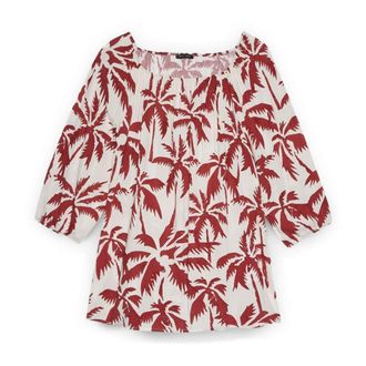 Fiorella Rubino Off-Shoulder-Bluse mit Print - - Blouses & Shirts - Damen - Wei&szlig; - 2XL