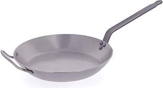 De Buyer De Buyer - Poêle à frire Coupe Lyonnaise en acier CARBONE PLUS avec anse - Diamètre 40 cm -, Gris