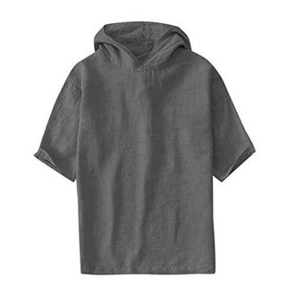 Generic T-shirt &agrave; capuche pour homme en coton &agrave; manches longues avec capuche - Sweat &agrave; capuche pour homme - Couleur contrast&eacute;e - Sweat &agrave; capuche - Patchwork -