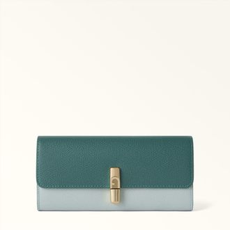 Furla Iride Klassisches Portemonnaie Xl Edera Green Gr&uuml;n Strukturiertes Leder Damen