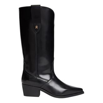 Tommy Hilfiger Abrasivato Mid Calf Western Boot - - Shoes - Damen - Schwarzk - 39 EU