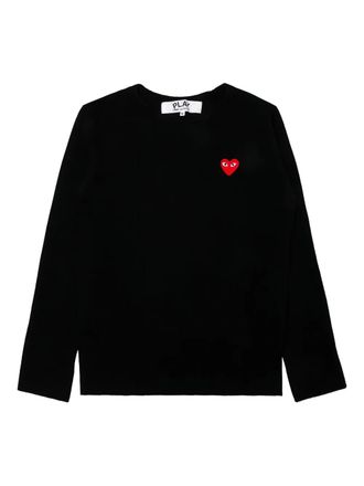Comme Des Garçons pull à patch coeur - Noir