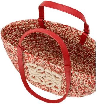 Loewe Paulas Ibiza - Panier Eclipse moyen en raphia et cuir de veau