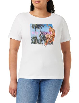 Just Cavalli Damen T-Shirt, 100 Optical White, S