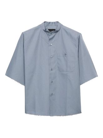 Prada Unges&auml;umtes Hemd mit Stehkragen - Blau