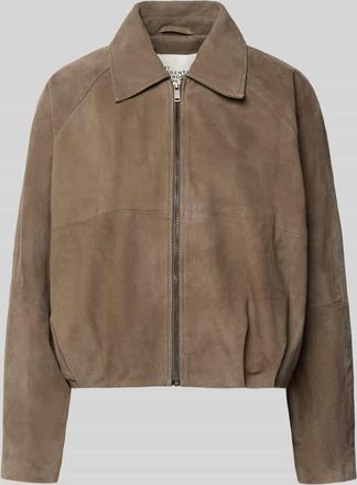 MY ESSENTIAL WARDROBE Regular Fit Lederjacke aus echtem Ziegenvelours Modell Petra