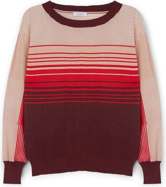 Motivi Femme, Pulls, Rouge, Taille: 38 FR Pull à côtes avec empiècement