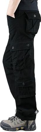 Generic Pantalon de travail pour homme multi-poches - Pantalon cargo de travail ample d&eacute;contract&eacute; en coton extensible avec cordon de serrage &agrave; la taille - Pan