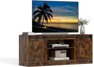 Giantex TV Schrank, Lowboard f&uuml;r Fernseher bis 70 Zoll, Fernsehschrank mit verstellbaren Regalb&ouml;den, Schiebet&uuml;r, Fernsehtisch mit Kippschutz-Kits, f&uuml;r Schlaf-