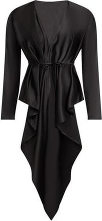 Helmut Lang Top satin&eacute; &agrave; nouer en soie