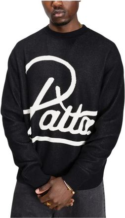 Patta Homme, Pulls, Noir, Taille: XS Hearted Jumper