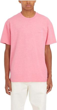 Carhartt Work in Progress Homme, Tops, Rose, Taille: M T-shirt &agrave; Manches Courtes avec Logo Brod&eacute;